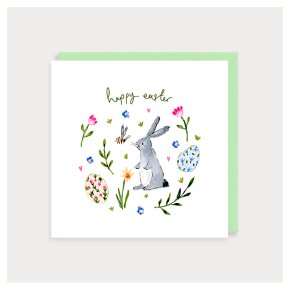 Bunny And Bee Happy Easter Greetings Card | Waitrose & Partners