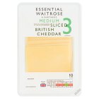 Essential Medium Sliced Cheddar Cheese Strength 3 | Waitrose & Partners