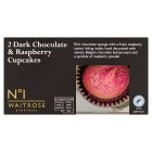 No.1 2 Dark Chocolate & Raspberry Cupcakes | Waitrose & Partners