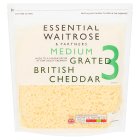 Essential Medium Grated Cheddar Cheese Strength 3 Large | Waitrose ...